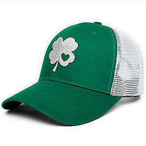 St. Patrick's Day Clover Baseball Cap Adjustable Trucker Hat Fashion Dad Hat Sports Hat St. Patrick’s Day Gift