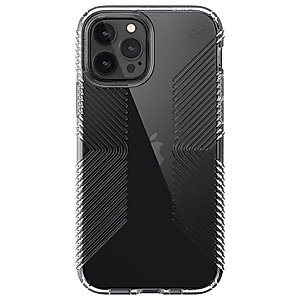 Speck iPhone 12 Clear Case - Drop Protection Fits iPhone 12 Pro & iPhone 12 Phones - Built for MagSafe - Anti-Yellowing & Anti-Fade with Dual Layer Slim Design 6.1 Inch - Perfect Clear Presidio