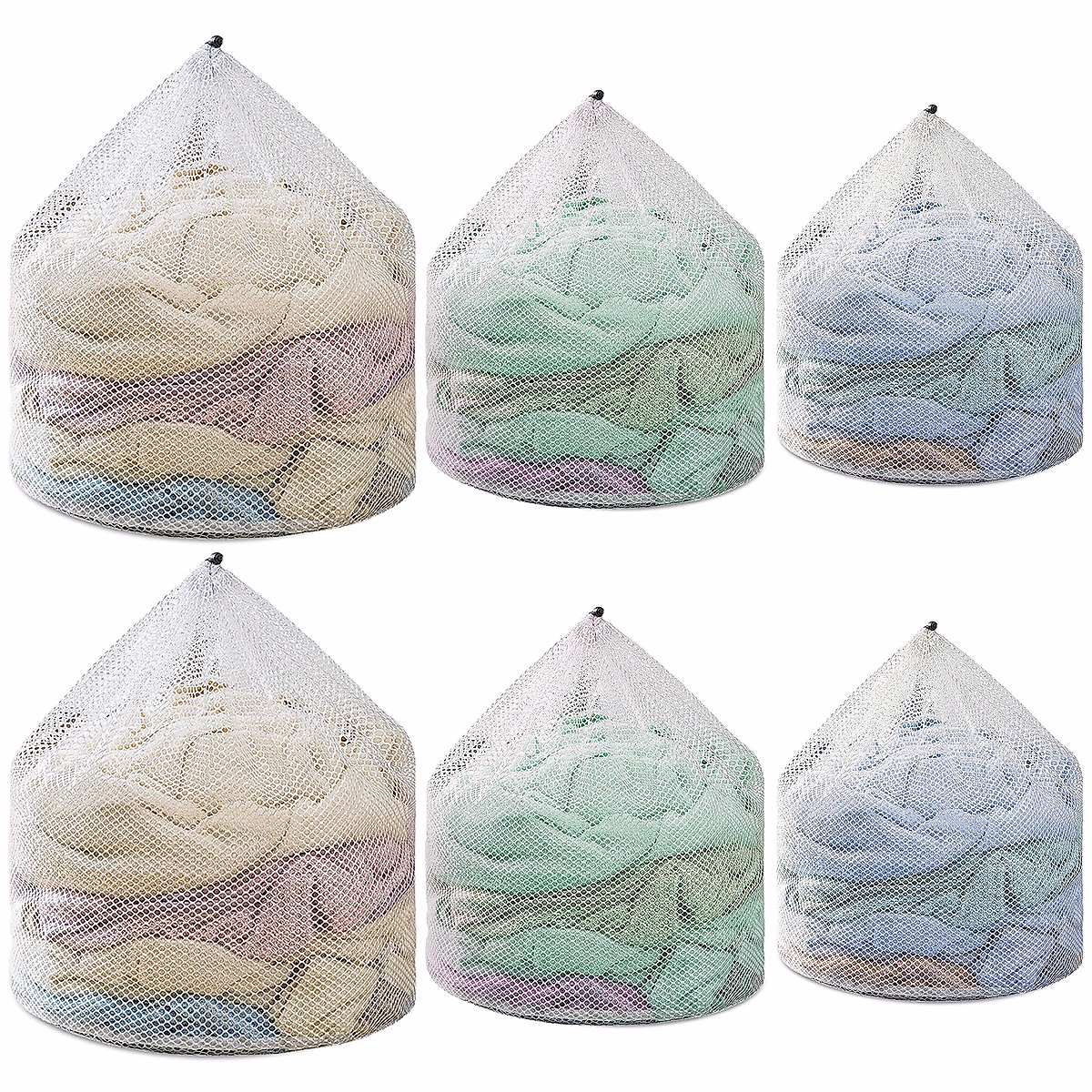 3Pcs Laundry Mesh Wash Bags, Drawstring Net Laundry Bag for Washing Machine, Mesh Laundry Wash Bags for Home Dorm Hotel Travel Use