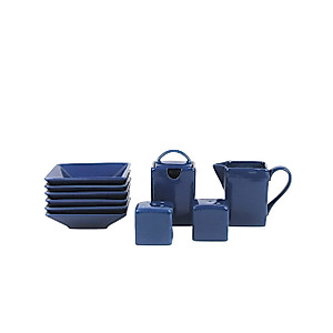 10 Strawberry Street Nova Square 45 pc Dinnerware Set, Dark Blue