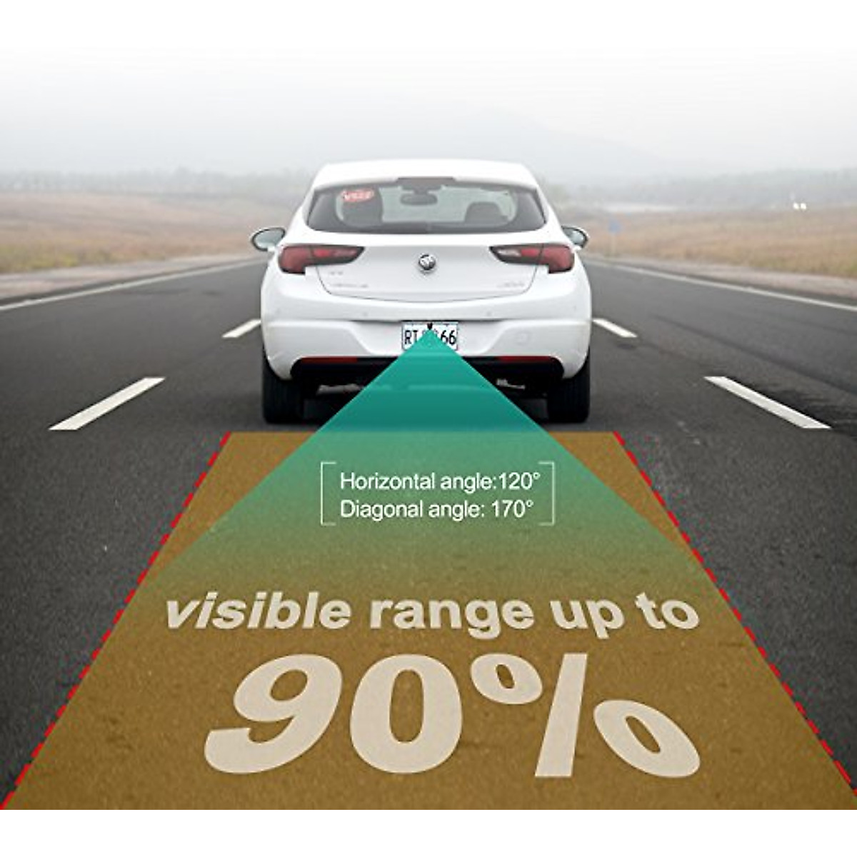 Backup Camera with 170 Degree Wide Viewing Angle, IP68 Waterproof, High Definition License Plate for Mini car, Van,Pickup,SUV etc.