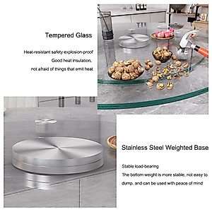 Tempered Glass Lazy Susan Turntable For Dining Table,Transparent Rotating Tray With Silent Bearing Centerpieces,Silent/Smooth/Not Easy to Dump,Easy To Share All Food,for Coffee Table,Home & Office Use