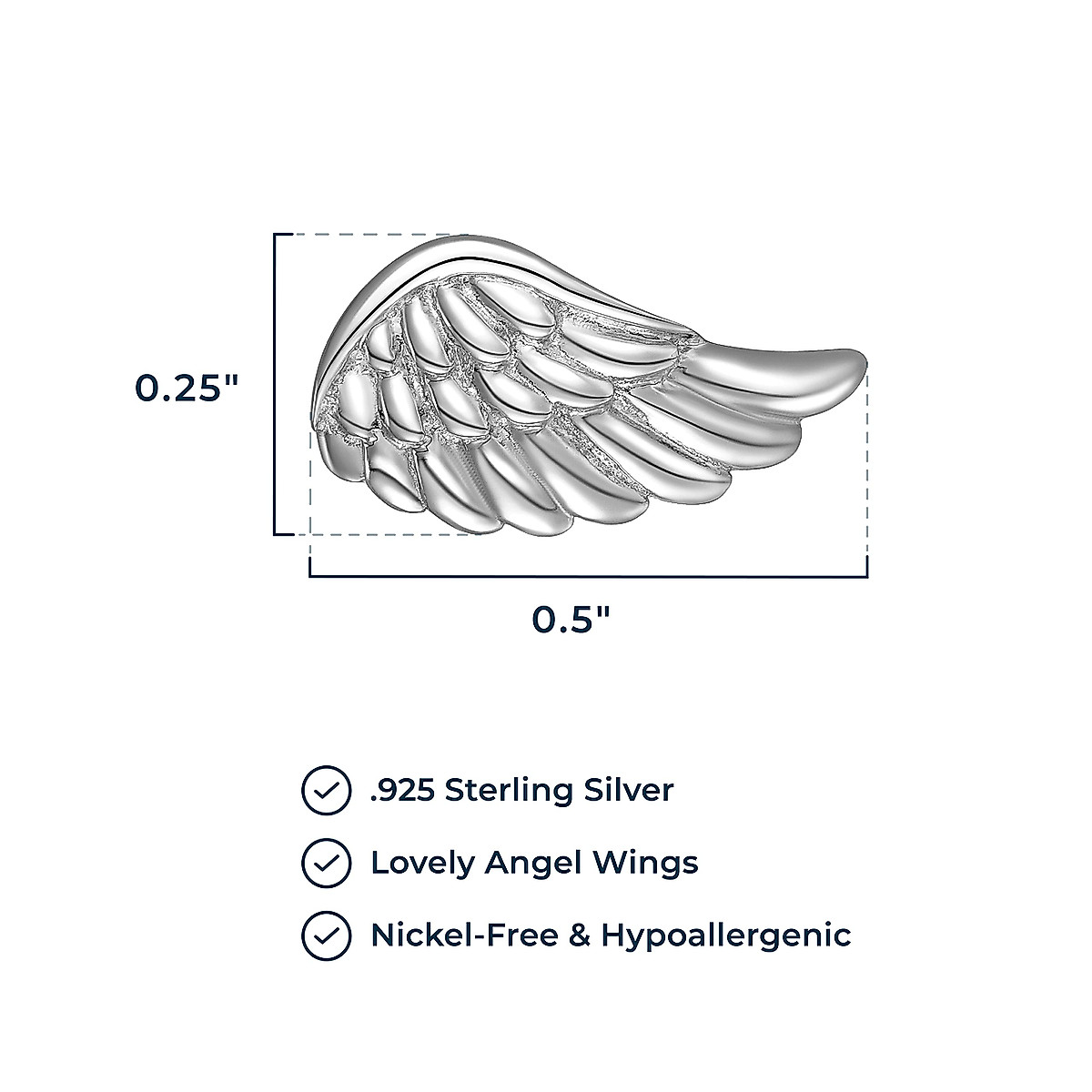 MORGAN & PAIGE Sterling Silver Angel Wing Stud Earrings
