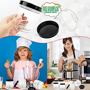 20 Pack 12oz Plastic Jars with Lids - Refillable Round Clear Containers for Candy, Kitchen, Food Storage & DIY Crafts