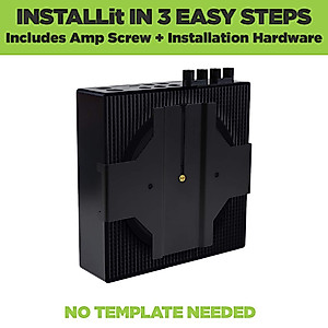 HIDEit Mounts S-Amp Wall Mount for Sonos Amp, Patented in 2021, Made in USA - Black Steel Mount for Sonos Wireless Amplifier, Speaker Amp Mounting Bracket