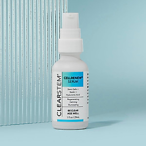 CLEARSTEM - CELLRENEW - Collagen Stem Cell Serum - Acne + Youthful Skin Face Serum - Hyaluronic Acid, Reishi, Aloe Vera - Facial Skin Care Products - Vegan, Gluten Free, Cruelty Free - 1 fl oz / 29ml