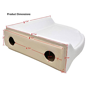 Tenedos White Glazed Ceramic Bathroom Accessory (Corner Shower) - Shampoo and Big Soap Holder- Not Flat Surface Installation