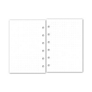 Pocket Dot Grid Planner Insert Refill, 3.2 x 4.7 inches, Pre-Punched for 6-Rings to Fit Filofax, LV PM, Kikki K, Moterm and Other Binders, 30 Sheets Per Pack