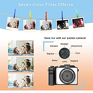 Vlogging Camera, 4K 48MP Digital Camera with WiFi, Free 32G TF Card & Hand Strap, Auto Focus & Anti-Shake, Built-in 7 Color Filters, Face Detect, 3'' IPS Screen, 140°Wide Angle, 18X Digital Zoom
