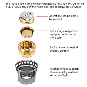 Alcohol Stove, Portable Aluminium Alloy Spirit Burner Easy to Hollow Bracket Sealing Ring with Storage Bag for Teapots(Grey)