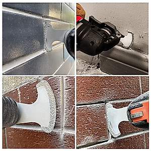 Ettonsun 5 Pcs Diamond Oscillating Tool Blades, Segment Swing Multitool Mortar Cutting Saw Blades for Grit Grout Removal & Soft Tile Cut