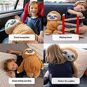 Weighted Stuffed Animal for Anxiety | Calming & Comforting 5 Lbs | Weighted Plush Animal Sloth | Anxiety Stuffed Animals for Adults & Kids | Carrying Bag Included | Machine Washable Weighted Plushie