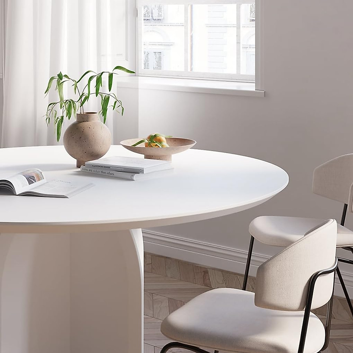 Arthome 17"x120" White Contact Paper, Peel and Stick Matte Wallpaper, Self Adhesive Decorative Vinyl Paper for Countertop, Cabinet, Table, Shelves, Furniture Renovate and Wall Covering Decoration