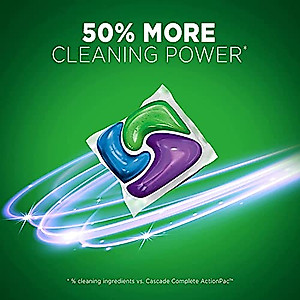 Cascade Platinum Dishwasher Pods, ActionPacs Dishwasher Detergent with Dishwasher Cleaner Action, Fresh Scent, 36 count