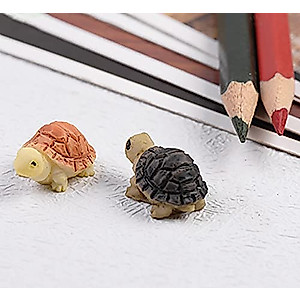 22 Pcs Resin Mini Turtles Miniature Turtle Statue Miniature Figurines Fairy Garden Accessories Cake Toppers Decoration Set for Succulent Planter Moss Landscape DIY Terrarium Home Décor