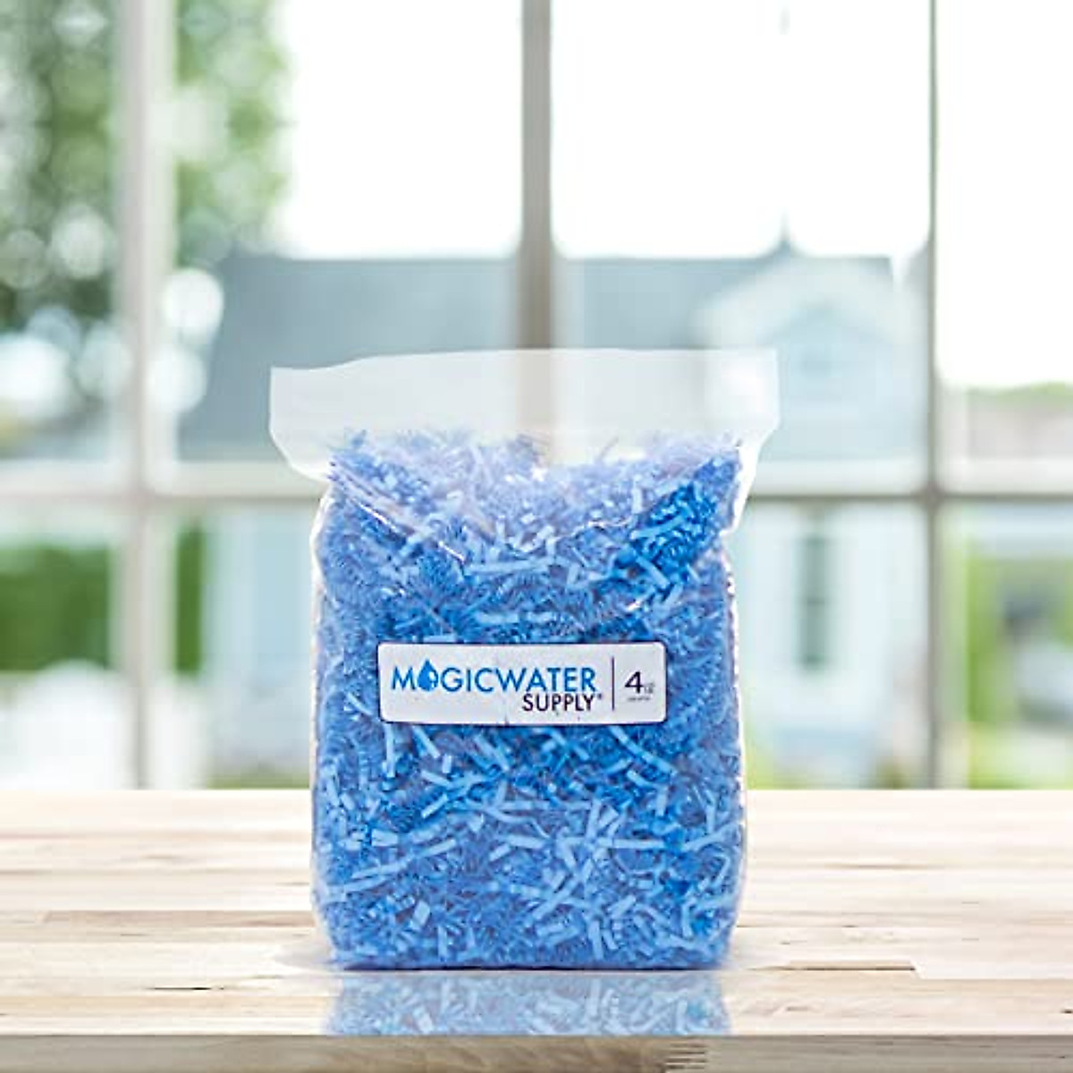 MagicWater Supply Crinkle Cut Paper Shred Filler (4 oz) for Gift Wrapping & Basket Filling - Sky Blue