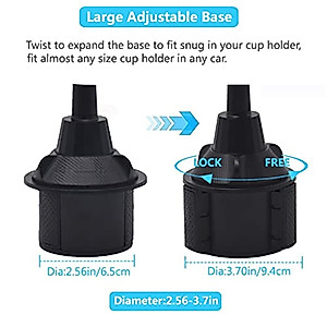 CZDYUF 360 Degree SUV Truck Car Cup Holder Mobile Phone Mount Adjustable Angle Stand Cradle for 3.5-6.7" Cellphone