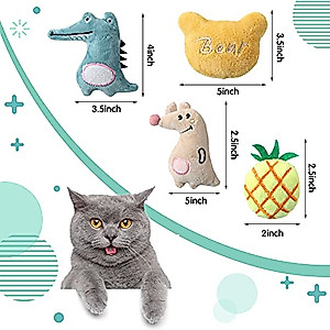 20 Pieces Catnip Toys for Indoor Cat Plush Cat Chew Toys Cute Kitten Catnip Toys Cat Pillow Toys Kitten Entertaining Toys Interactive Cat Toys in 20 Different Cute Shapes Design for Cat Kitten Kitty