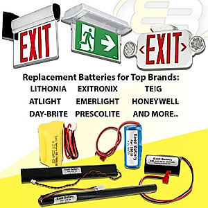(10-Pack) Emergency Lighting/Exit Lighting/Fire Exit Sign/Fire Exit Light Battery Fits and Replaces LITHONIA LESB1R, CUSTOM-123, BEL-123, ANIC0546 LITHONIA 277ELNF, LITHONIA ELB-4865N, ELB4865N