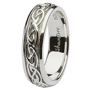 Sterling Silver Women's Celtic Wedding Ring (7.5)