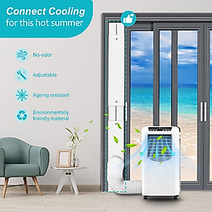 DMHAFFDS 5.1 Inches Upgraded Portable AC Window Kit, Air Conditioner Window Kit for Windows, Not for Doors, Seamless Adjustable Sliding AC Vent Kit for Ducting Exhaust Hose of 5.1 Inches Diameter