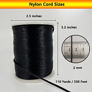 2 mm 330 Feet Satin Nylon Cord String for Jewelry Making Bracelet Necklaces Beading Thread Rattail Macrame Kumihimo Chinese Knot Craft
