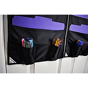 COMPONO Wall Storage Pocket Charts (10 Pocket - 2 Pack, Black) File Organizers with Free Bonus 6 Door Hangers. Best Pocket Chart for School, Classroom, Home or Office. Wall Pocket Chart Organizer