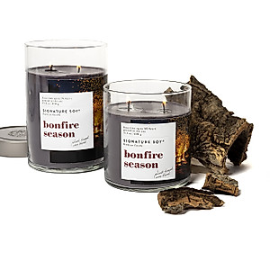 Signature Soy Lidded Bonfire Season Scented Candle, Large Jar