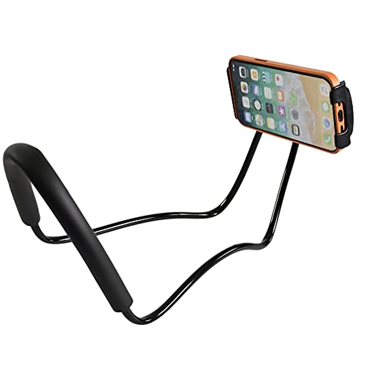 Home-X Around Neck Hands-Free Universal Cellphone Holder, Portable Smartphone Stand for Neck, Great for Streaming, Selfies, Reading – Fits Devices 4.7” to 7.6”