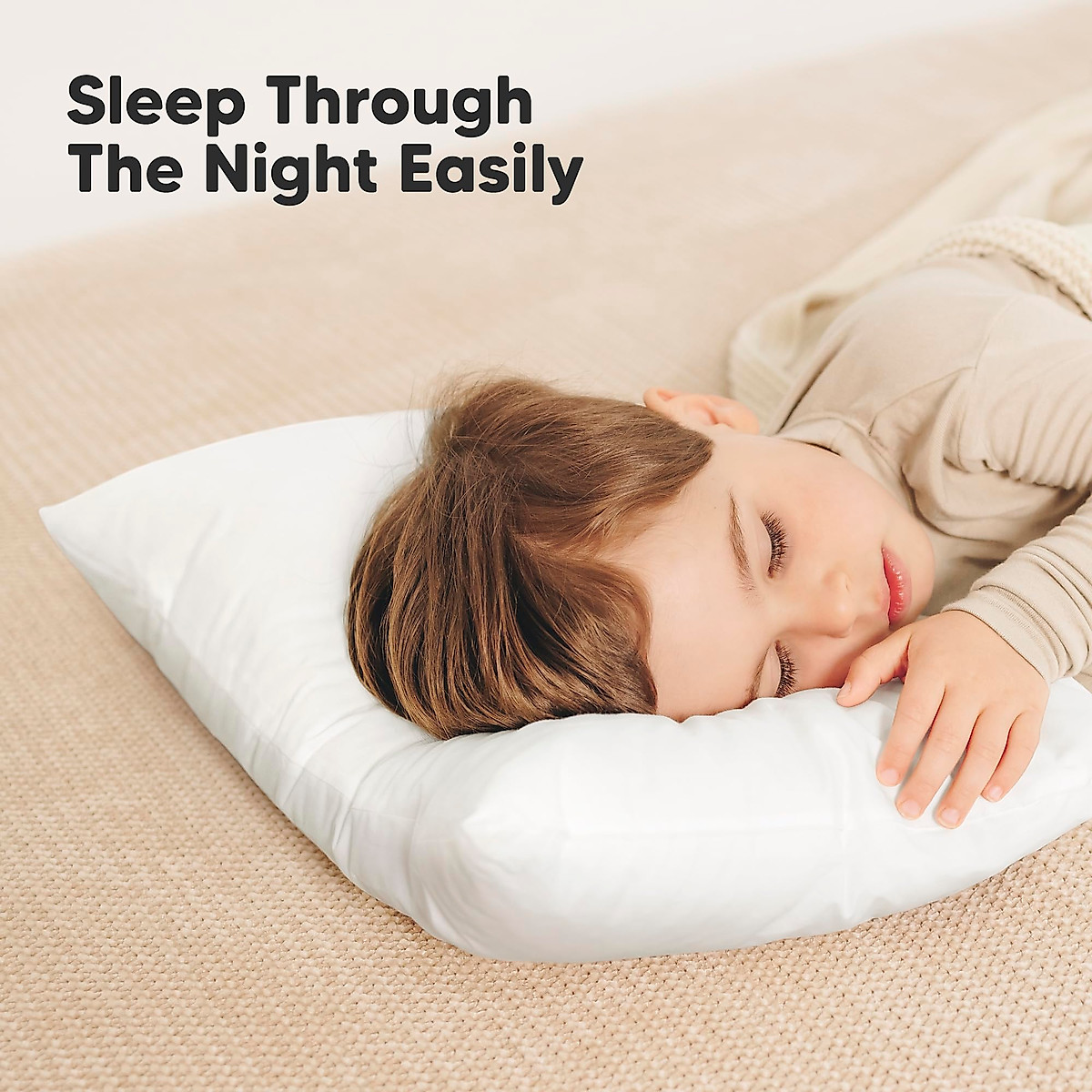 2-Pack Toddler Pillow - Soft Organic Cotton Toddler Pillows for Sleeping - 14X20 Jumbo Pillow for Kids - Kids Pillows for Sleeping - Kids Pillow for Travel, School, Nap, Age 2 to 5 (Soft White)