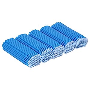 Cuttte 500PCS Disposable Micro Swabs for Eyelash Extension, Micro Applicators Eyelash Swabs for Makeup Application Blue (Head Diameter: 2.5mm)