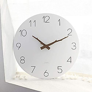 mooas Flatwood Twig Wall Clock, 12" Wood Wall Clock Non-Ticking Silent Decorative Wall Clock Battery Operated Wall Clock Indoor Clock Clock for Home Living Room Kitchen Bedroom Office School Hotel