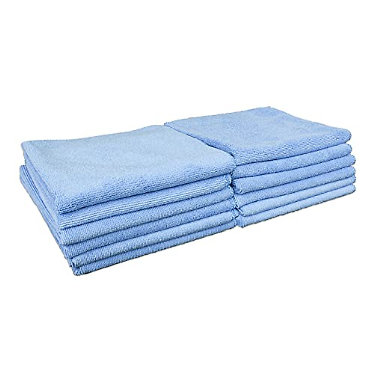Detailer's Preference Premium Cleaning Microfiber Towels, 350 GSM, 16 x 16 Inches, Blue, 12-Pack