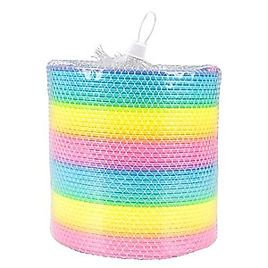 The Dreidel Company Jumbo Rainbow, Plastic Coil Spring, Party Favor for Kids, 7" (175mm) Individually Wrapped