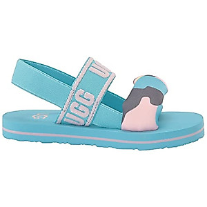 UGG K Zuma Sling Camopop Flat Sandal, Summer Sky, 3 US Unisex Little Kid