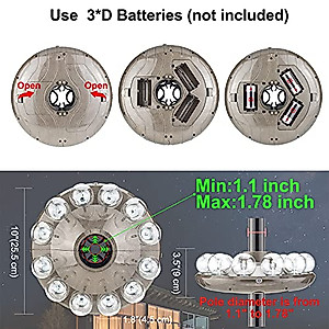 LUXSWAY Umbrella Lights Battery Operated,12 Color Changing Outdoor Patio Umbrella Light for Pole with 80Ft Remote,12 Clear Bulb 48 LEDs,4 Modes,4 Timer Option,Umbrella Hanging Light for Camping,BBQ