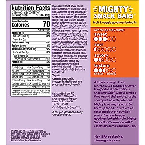 Plum Organics Mighty Snack Bars - Pumpkin and Banana - 0.67 oz Bars (Pack of 48) - Organic Fruit and Vegetable Toddler Food Snack Bars
