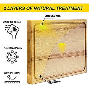 Extra Large Wood Cutting Board Large Wooden Cutting Boards for Kitchen 18x12x1.5 Butcher Block Countertop Wood Chopping Board Smak Ash Wood Bread Meat Cheese Cutting Board Serving Charcuterie Board