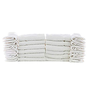 Springfield Linen - White washcloths, Pack of 24, Premium Quality 100% Cotton, Size 12" X 12" Highly Absorbent and Extra Soft face Cloths, Suitable for Sensitive Skin - Machine Washable Wash Cloths