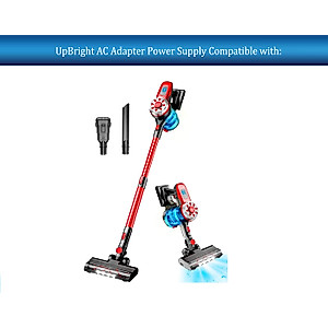 UpBright 27V AC/DC Adapter Compatible with OKP X100 X 100 S100 MV200 MV 200 22.2V 2200mAh 2600mAh 22.2VDC Li-ion Battery Lightweight Cordless Stick Vacuum Cleaner 27VDC 500mA Power Supply Cord Charger