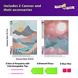 5D Diamond Painting Kits for Adults (2 Pack) - DIY Diamond Art Kits Crafts for Adults - Diamond Paintings Full Round Drill - Diamond Art for Adults Abstract Landscapes (12x16 Inch, 30x40 cm)