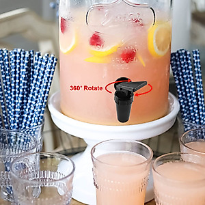 Rierdge 2 Pcs BPA-Free Replacement Cooler Faucet Water Bottle Jug, Water Dispenser Tap Set Reusable Spigot Spout Water Beverage Lever Pour Dispenser Valve Water Crock Tap (Black)