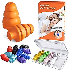 New Type Ear Plugs for Sleeping Noise Cancelling, 10 Pairs Reusable Earplugs for Sleeping, Concert, Snoring, Travel, Work, 10 Colors, 33dB Highest NRR (10 Colors)