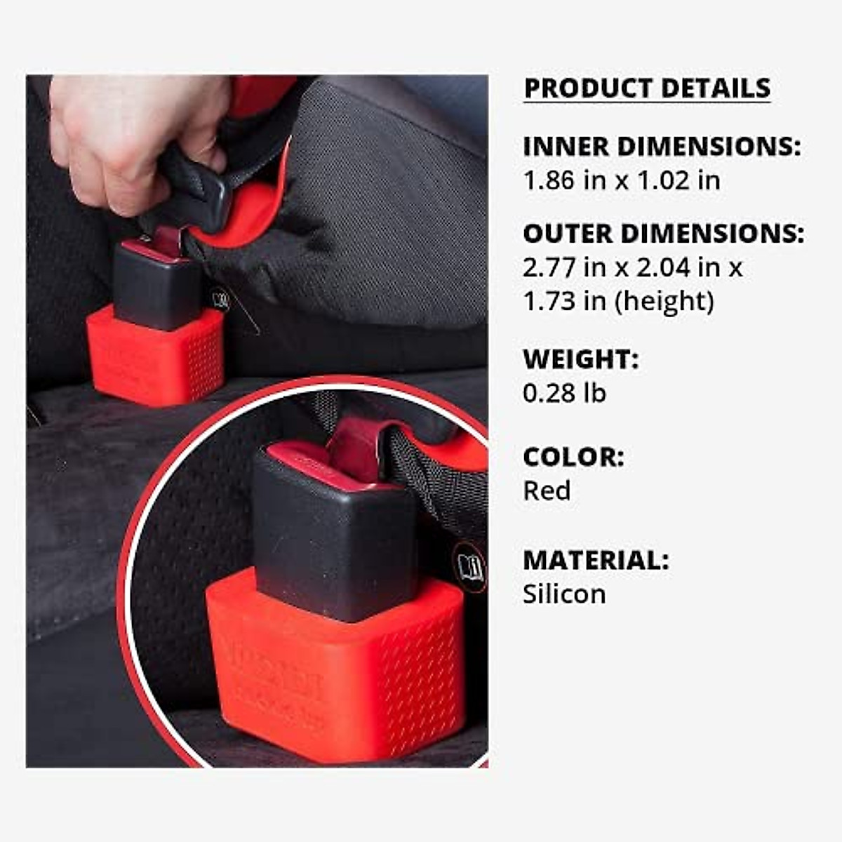 Wididi 2-Pack Car Seat Belt Buckle Holder Buckle Up - Car Seatbelt Guard - Seat Belt Holder - Durable Silicone Material - Car Accessories - Suitable for Kids