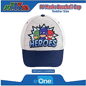 PJ Masks boys Toddler Hat for Boyâ€™s Ages 2-7, Pj Masks Kids Baseball Cap, Gray, 4-7 Years US