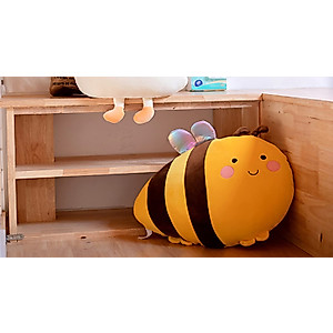 20 Inch Plush Bumblebee Stuffed Animal Bumble Bee Hugging Pillow Honey Bee Plushies Throw Pillow Bee Anime Gift for Kids and Lovers in Birthday,Valentine's Day,Christmas...