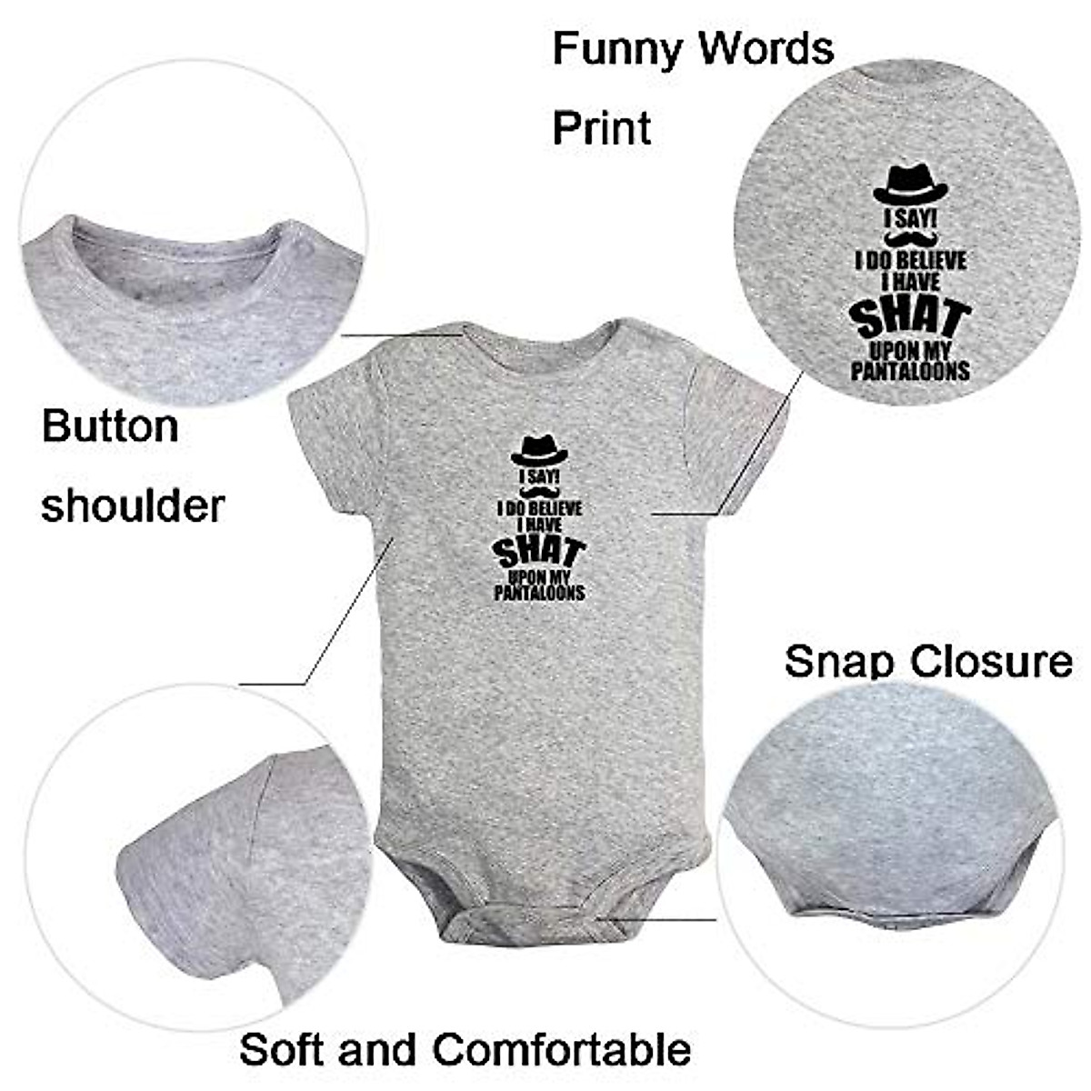 iDzn Pack of 2, You Ain't Cool Unless You Pee Your Pants & I Have Shat Upon My Pantaloons Funny Romper Baby Bodysuit Jumpsuit