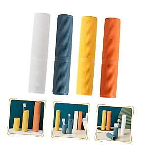 Levemolo 4 pcs Hotel Containers Home Mouthwash Organizers Trips Daily Multi-Function Camping Uses Container Cup Use Business Toothpaste Cups Storage Portable Toothbrush Organizer