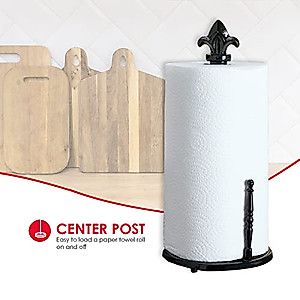 Home Basics PH44395 Cast Iron Fleur De Lis Paper Towel