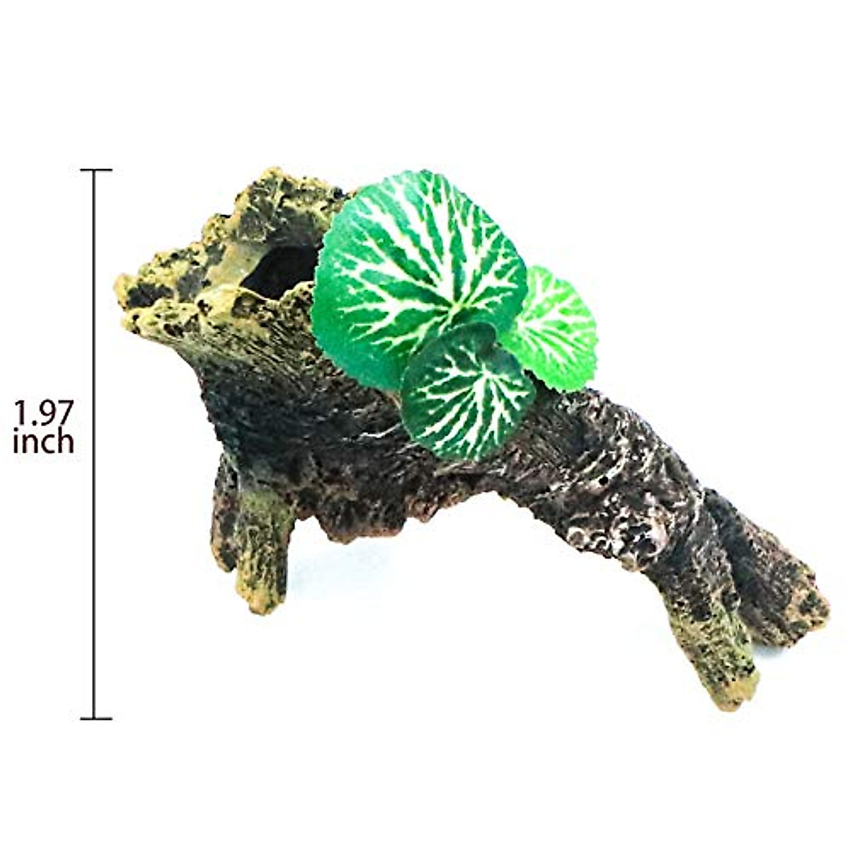 HRRIVE Aquarium Tree Stump Hollow Rocks for Fish Tank Decoration, Reptile Climbing Tree Stump Snake Hides for Terrarium Habitat Decor